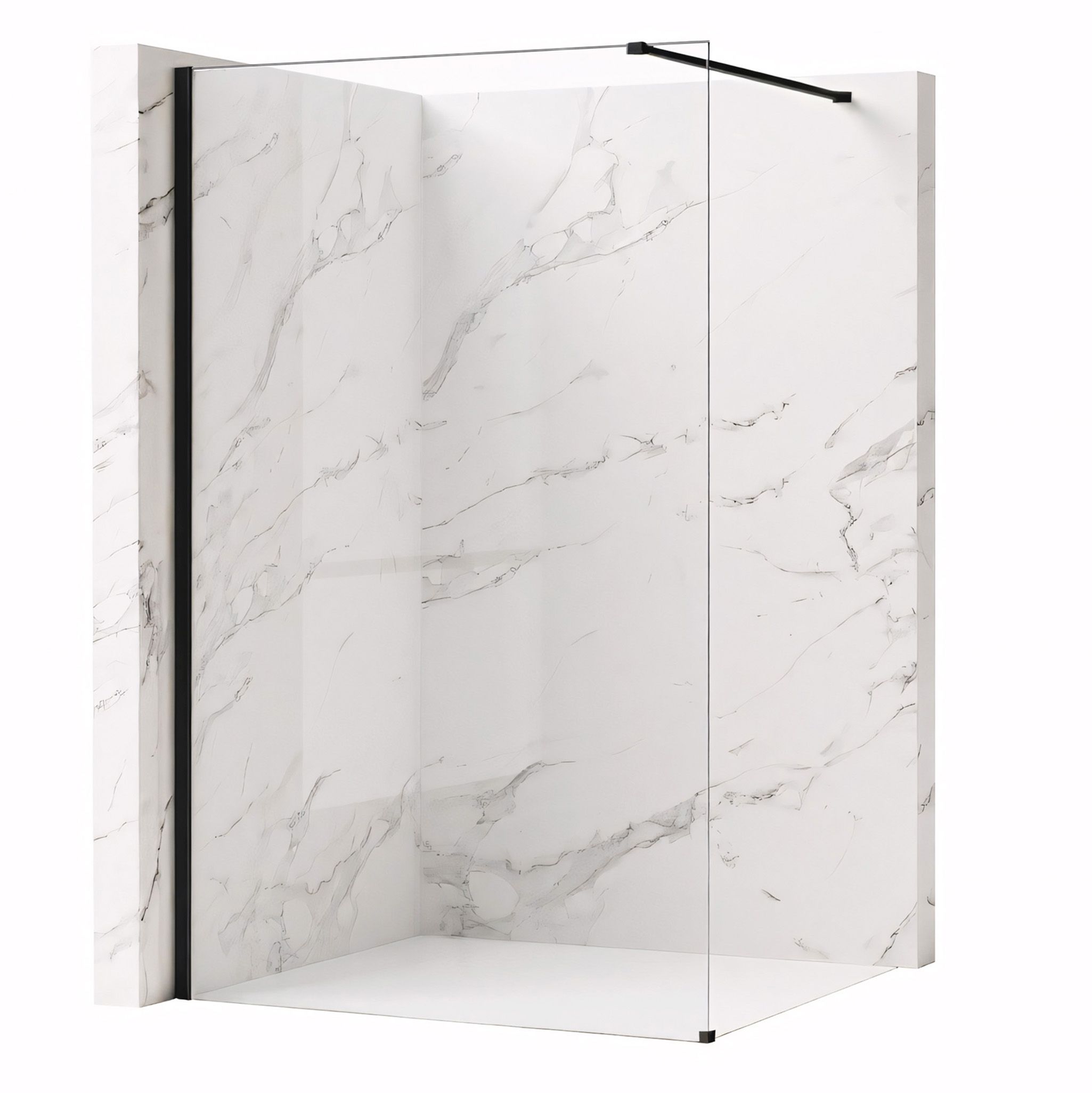 Paravan de dus Rea Flexi Transparent / Black 100 - StilCasa